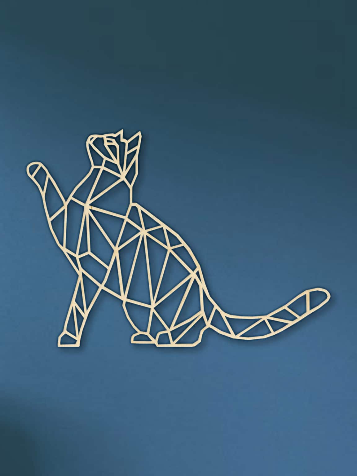 Geometrische Kat/Poes (pootje) Kopen? Hout-Kado.nl